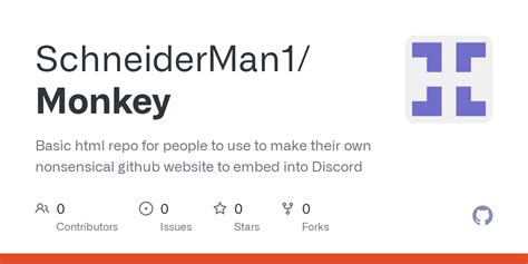 GitHub SchneiderMan Monkey Basic Html Repo For People To Use To Make Their Own Nonsensical