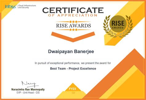 Dwaipayan Banerjee On Linkedin Thank You Infosys For This Award