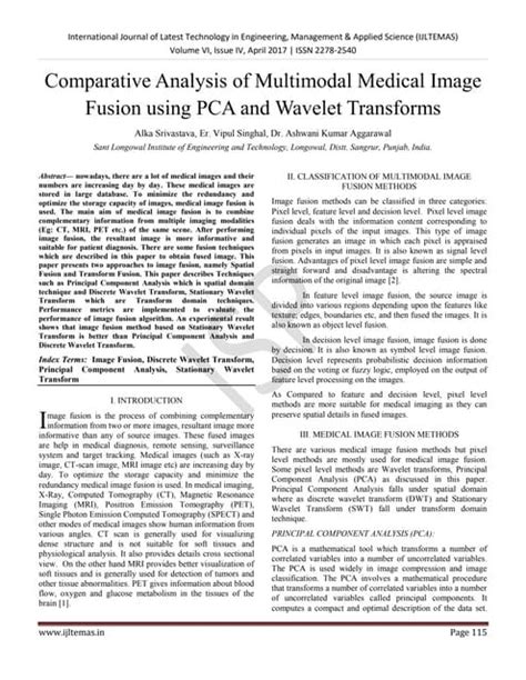 Comparative Analysis Of Multimodal Medical Image Fusion Using Pca And