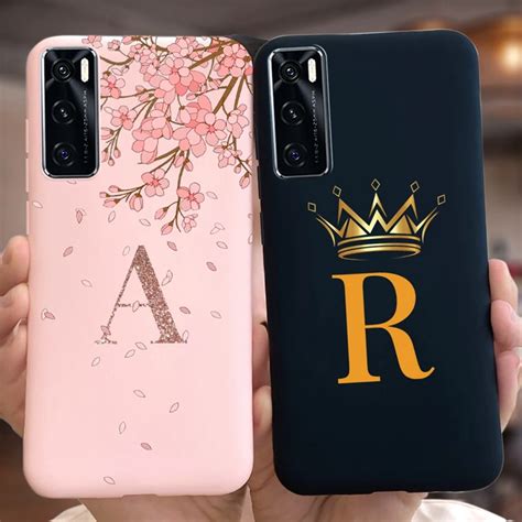 For Vivo V20 Se Case V2022 V2023 Cute Crown Letters Cover Soft Silicone