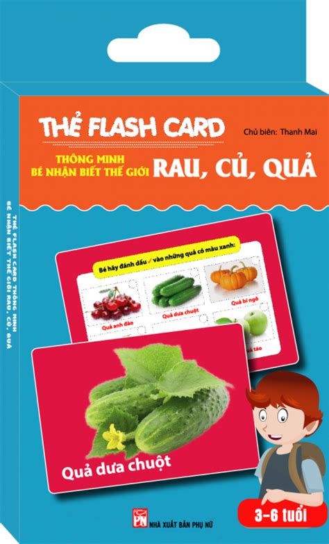Thẻ flash card thông minh bé nhận biết thế giới rau củ quả hộp