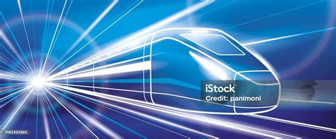 움직이는 기차 기관차 이동 네온 불빛 역동적인 교통 일러스트레이션 벡터 라인 디자인 아트 기차에 대한 스톡 벡터 아트 및 기타