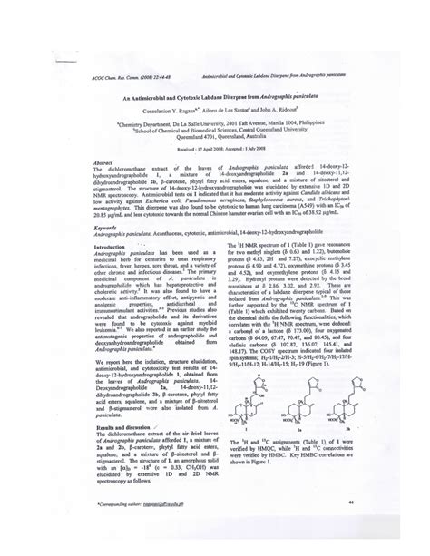 Pdf An Antimicrobial And Cytotoxic Labdane Diterpene From Andrographis Paniculata