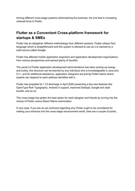Why Is Flutter Considered The Best Cross Platform Framework Pdf