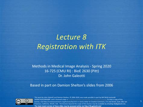 Itk Image Registration Methods And Frameworks