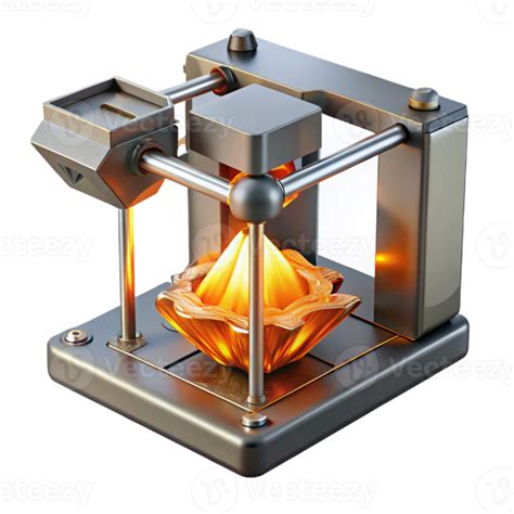 Beautiful Modern A 3d Printer Creating A Complex Intricate Sculpture Out Of Liquid Metal