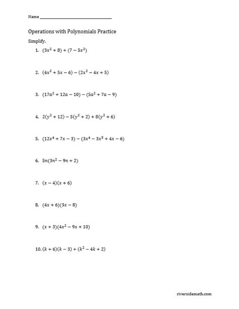 Free Polynomial Practice Worksheet Download Free Polynomial Practice Worksheet Png Images Free