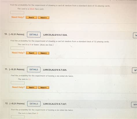 Solved Probability Find The Probability For The Experiment Of Drawing A Course Hero