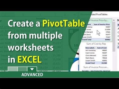 How To Make A Pivot Table In Excel With Multiple Worksheets