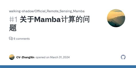 关于mamba计算的问题 · issue 1 · walking shadow official remote sensing mamba