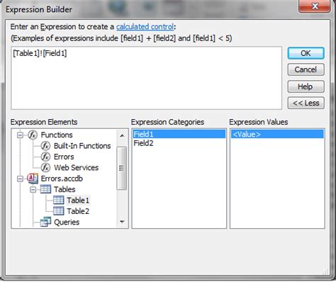 Name Error Referencing Fields Access Forms Expression Builder VBA And VB Net Tutorials