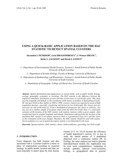 pdf using a quick basic application based on the dac statistic to