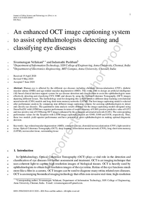 Pdf An Enhanced Oct Image Captioning System To Assist Ophthalmologists In Detecting And
