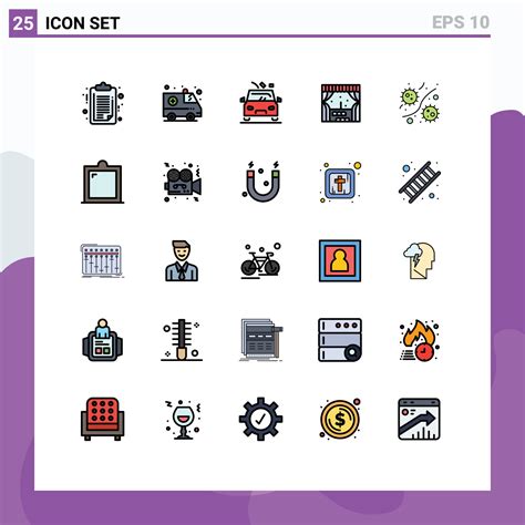 25 User Interface Filled Line Flat Color Pack Of Modern Signs And