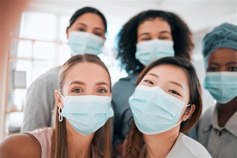 Premium Photo Covid Office And Selfie With Friends Working In A Corporate Office Bonding And