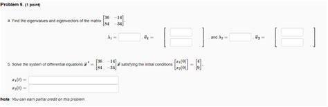Solved Roblem Point A Find The Eigenvalues And Chegg