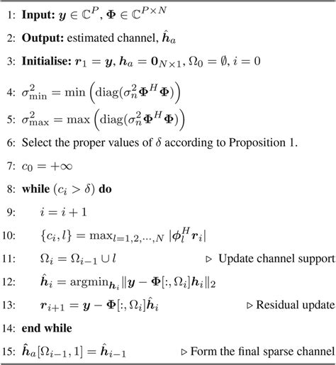 Algorithm 1 Proposed Omp‐us Algorithm Download Scientific Diagram