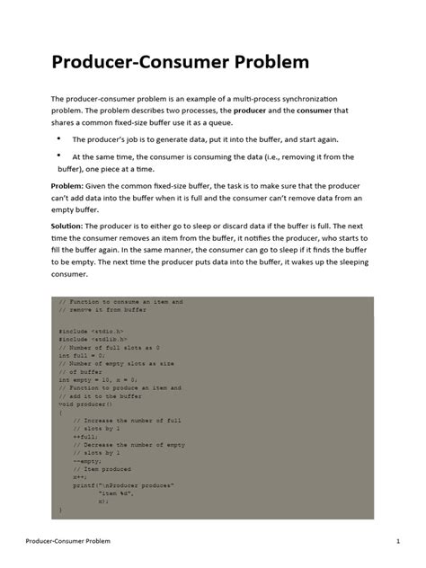 Producer Consumer Problem Updated Pdf Computer Programming