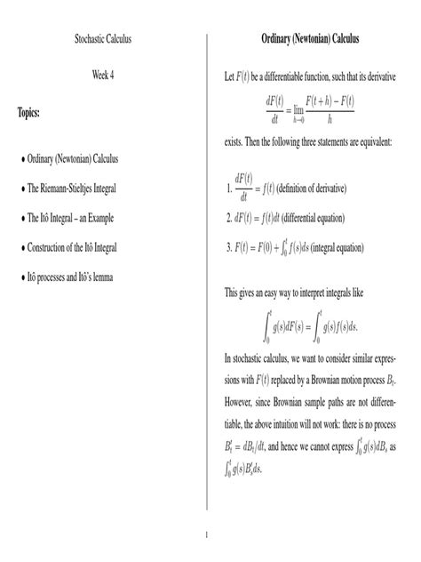 Defining The Stochastic Integral Constructing The Itô Integral Via The