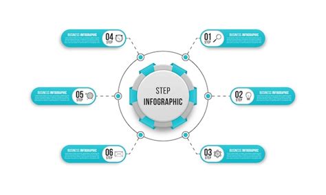 비즈니스 프레젠테이션을 위한 단계 비즈니스 인포그래픽 프리미엄 벡터