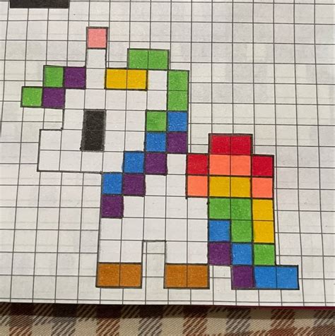 Единорог по клеткам единорог по клеточкам Легкие рисунки Рисунки