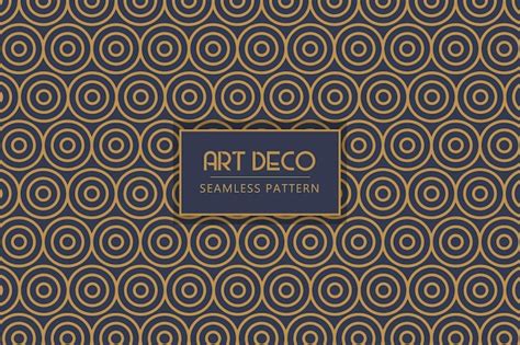 Premium Vector Geometric Circle Round Shape Art Deco Seamless Repeat