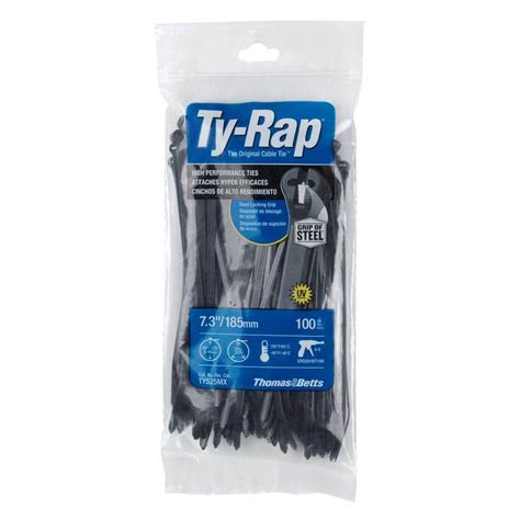 Tyrap 7 In 50 Lb High Performance Ty Rap Cable Tie Black 100 Pack