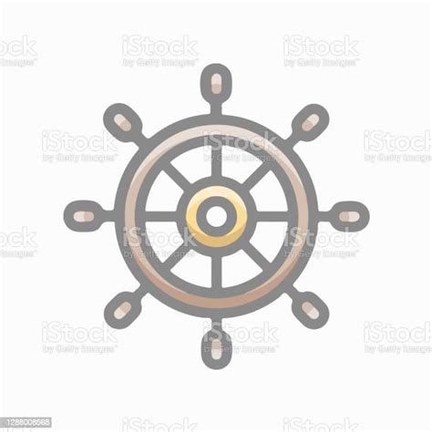 디자인에 사용할 수있는 평면과 현대적인 스타일의 선박 스티어링 휠 아이콘 기호 그림 디자인에 대한 스톡 벡터 아트 및 기타 이미지 디자인 바다 바퀴 Istock