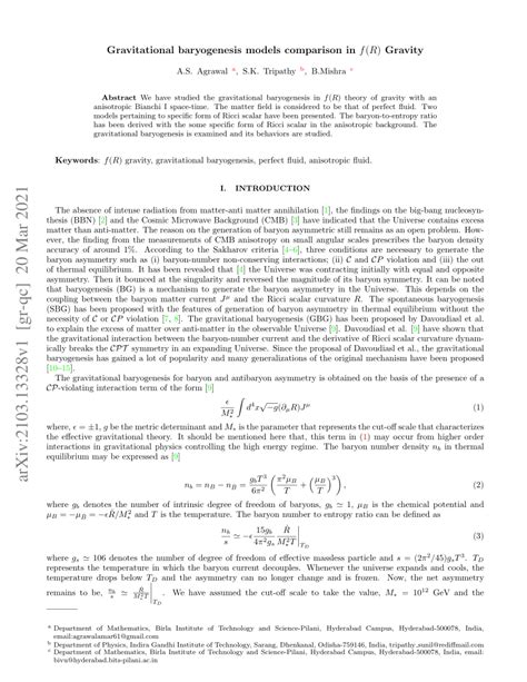 Pdf Gravitational Baryogenesis Models Comparison In F R Gravity