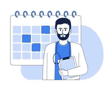 Schedule Doctor Appointment 2d Vector Isolated Linear Illustration