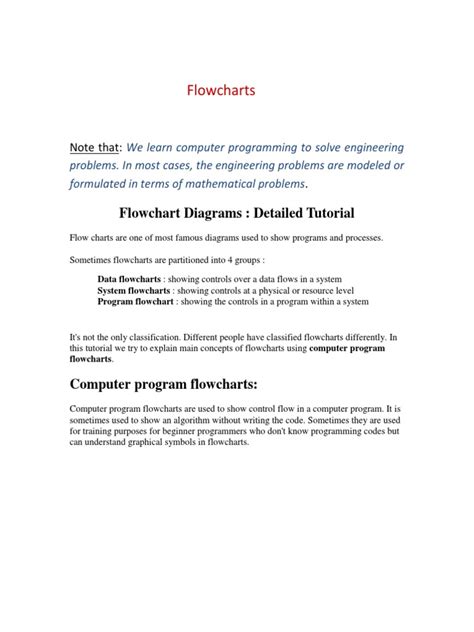 Flowcharts For Programming An Introduction To Computer Program