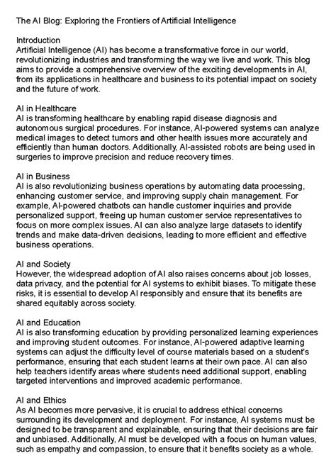 exploring the frontiers of artificial intelligence the ai blog