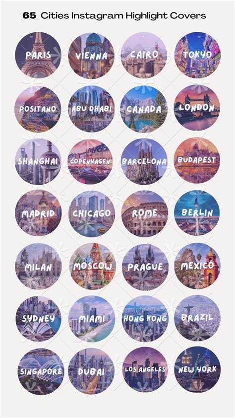 Travel Instagram Story Highlight Covers City Icons Ig Highlights Travel Blogger Highlight Icons