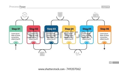 Six Steps Workflow Slide Template Stock Vector Royalty Free 749207062
