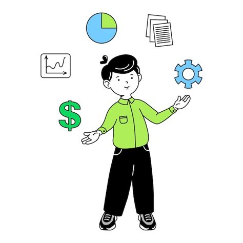Premium Vector Man Juggling Tasks Premium Vector Man Juggling Tasks