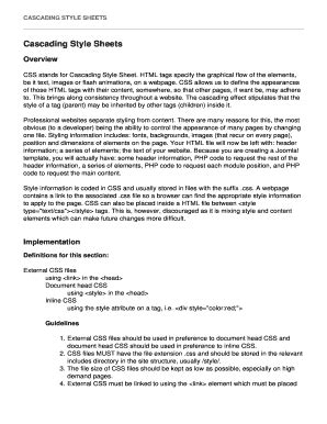 Fillable Online CSS Stands For Cascading Style Sheet Fax Email Print PdfFiller