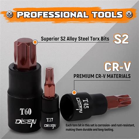 E10 Torx Socket 31 Piece Torx Bit And Female External Socket Set Impact