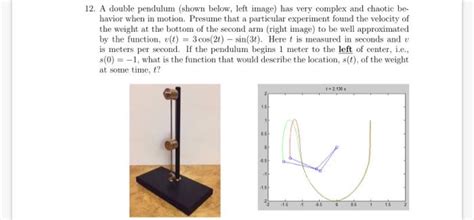 Solved 12 A Double Pendulum Shown Below Left Image Has