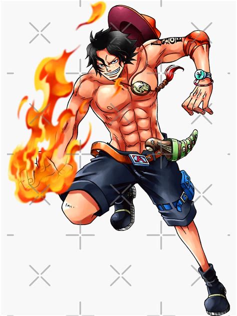 Portgas D Ace One Piece Sticker For Sale By Moel Art Redbubble