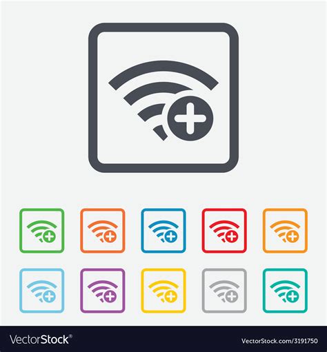 Wifi Plus Sign Add Wi Fi Symbol Wireless Vector Image