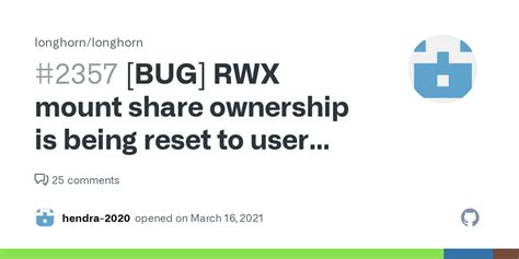 Bug Rwx Mount Share Ownership Is Being Reset To User Nobody · Issue 2357 · Longhornlonghorn