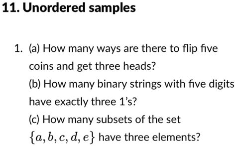 solved 11 unordered samples 1 a how many ways are there to flip