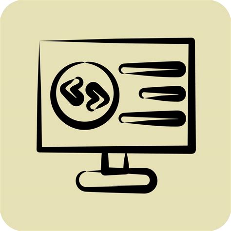 Icon Computer Programming Suitable For Education Symbol Hand Drawn Style Simple Design