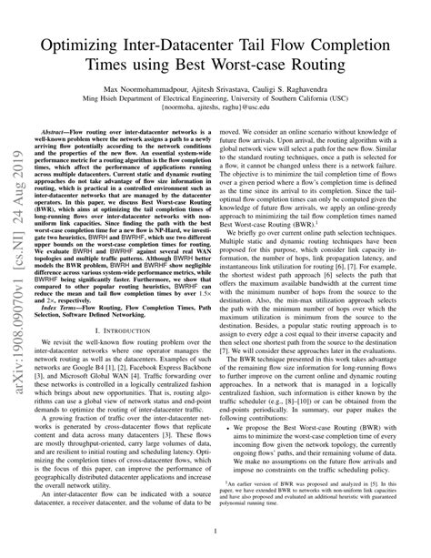 pdf optimizing inter datacenter tail flow completion times using best