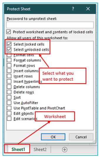 Lock, Hide Cells and Protect Worksheet in Excel