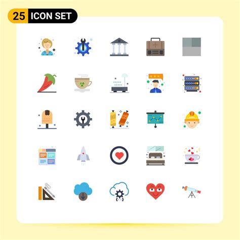 25 Thematic Vector Flat Colors And Editable Symbols Of Layout Suitcase Columns Medical Briefcase