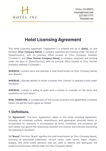 Free Hotel Terms Of Service Agreement Template To Edit Online