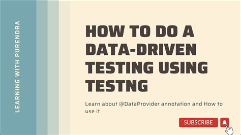 How To Do A Data Driven Testing Using Testng Sdet Learning With