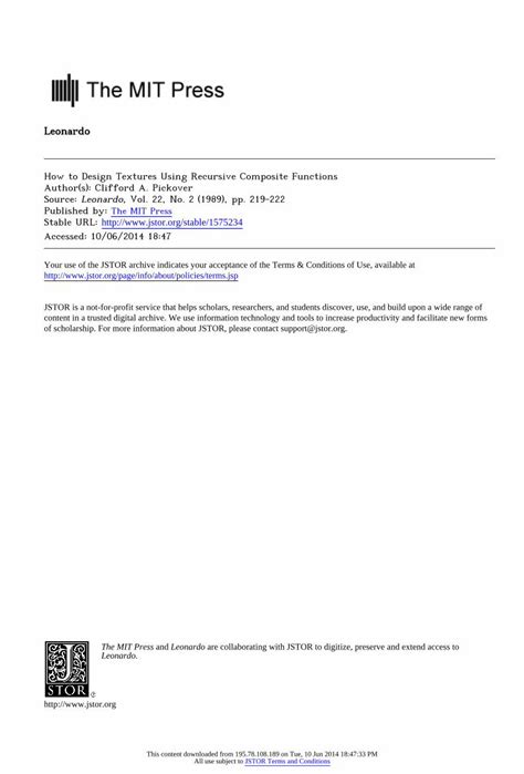 pdf how to design textures using recursive composite functions