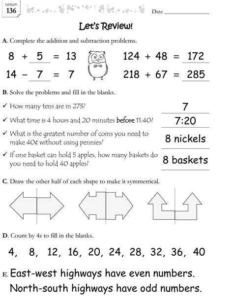 Ep Math 3 Printables Answers Lesson 136 Easy Peasy All In One Homeschool